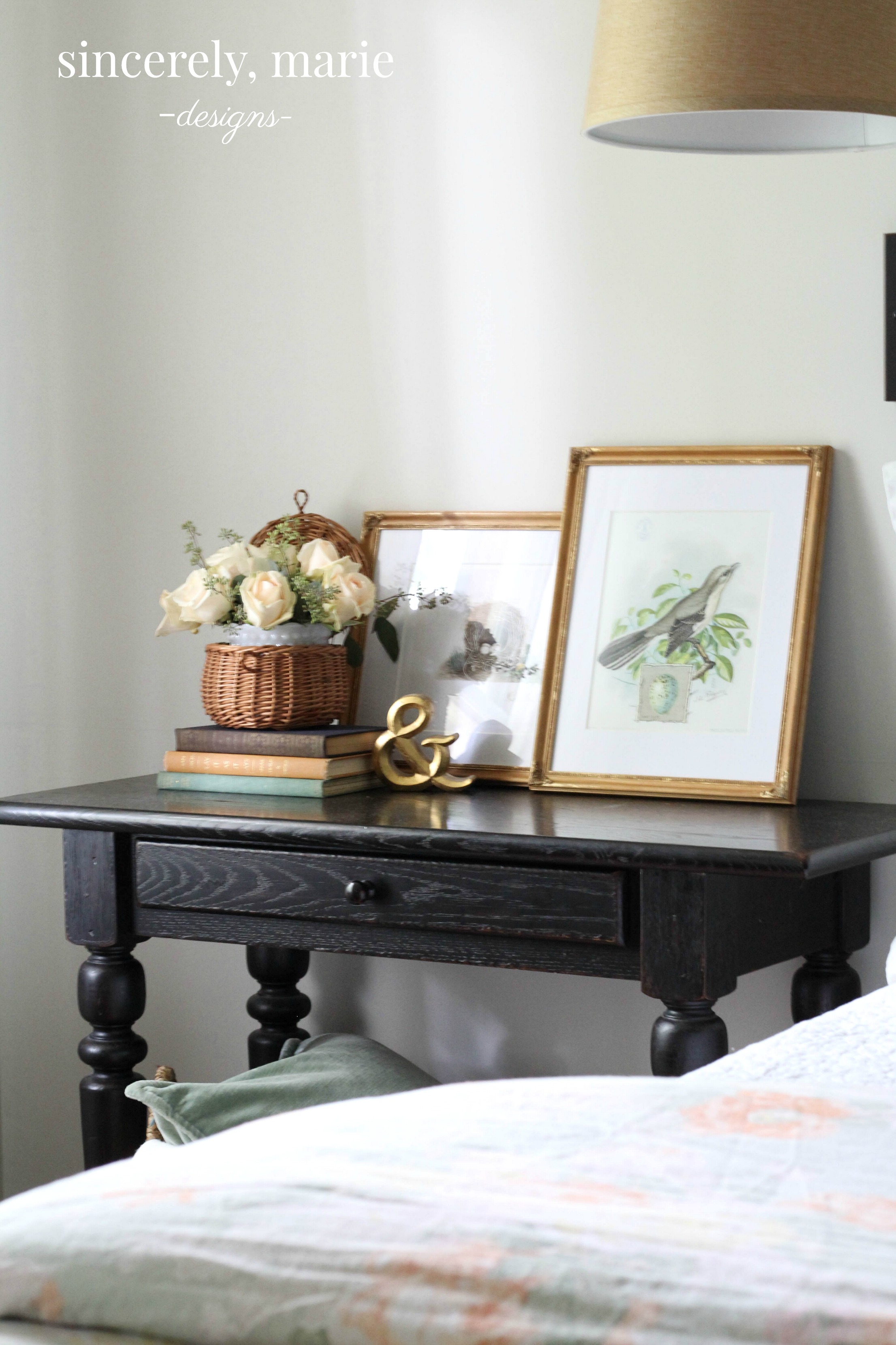 3 Simple Nightstand Styling Tips + Free Vintage Prints - Sincerely ...