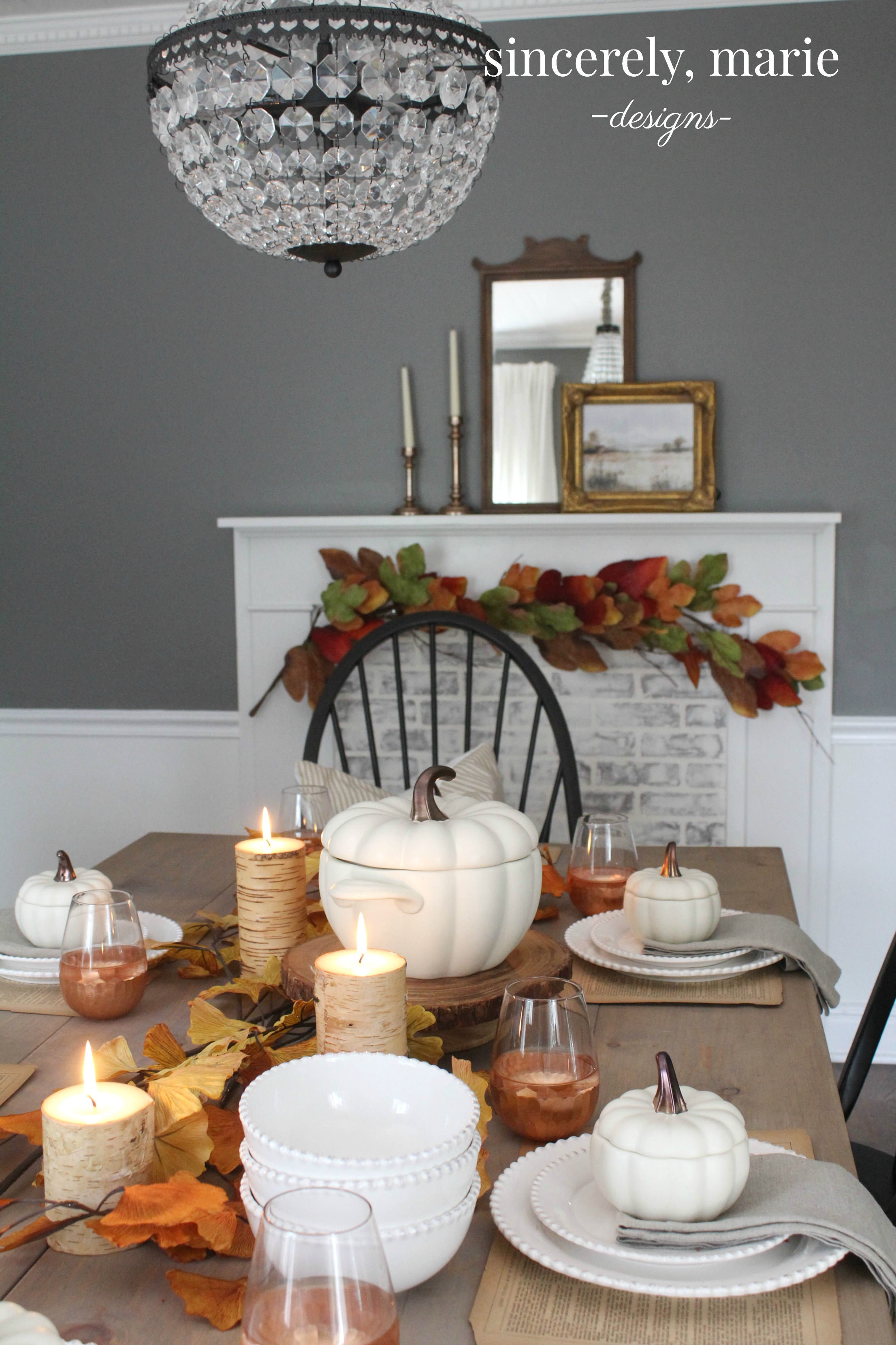 A Simple Fall Tablescape Reminiscent of Falls Past - Sincerely, Marie ...
