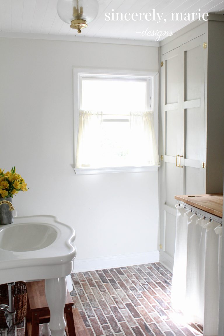 DIY Faux Brick Flooring - Sincerely, Marie Designs