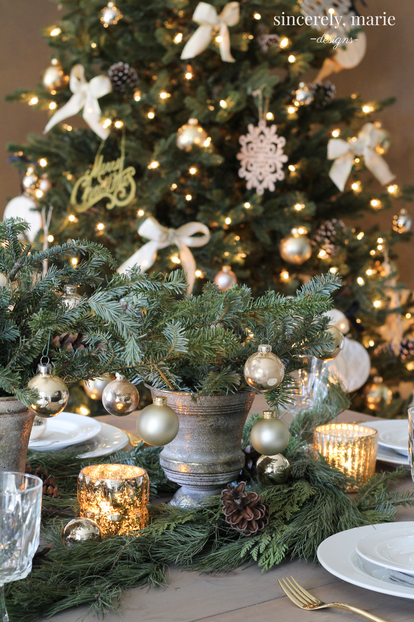 Rustic Elegance - A Christmas Tablescape - Sincerely, Marie Designs
