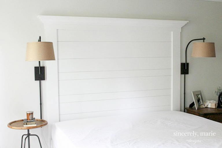 DIY Farmhouse Planked Headboard - Sincerely, Marie Designs