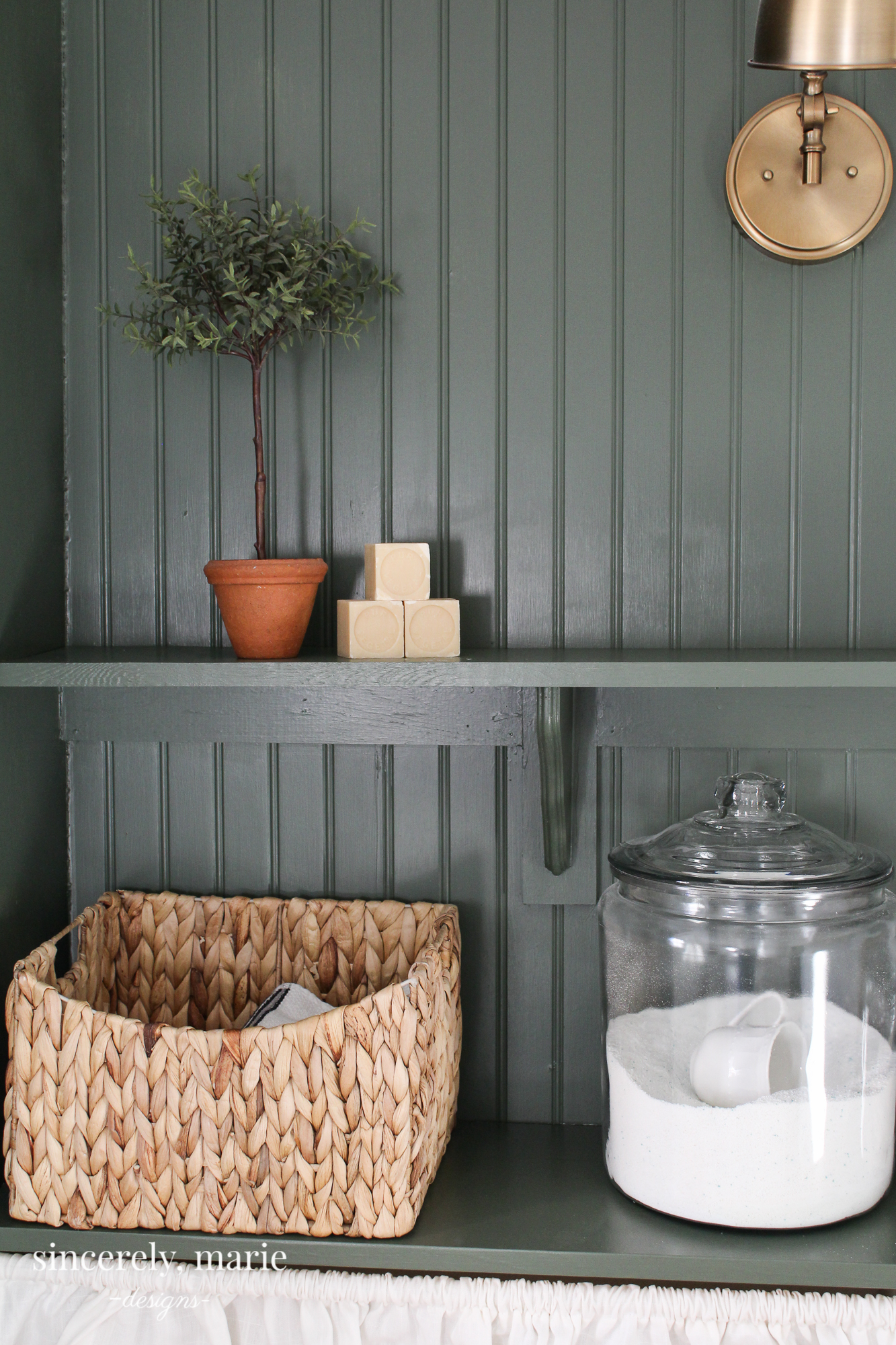 Laundry Room Update in Classic Dark Green - Sincerely, Marie Designs