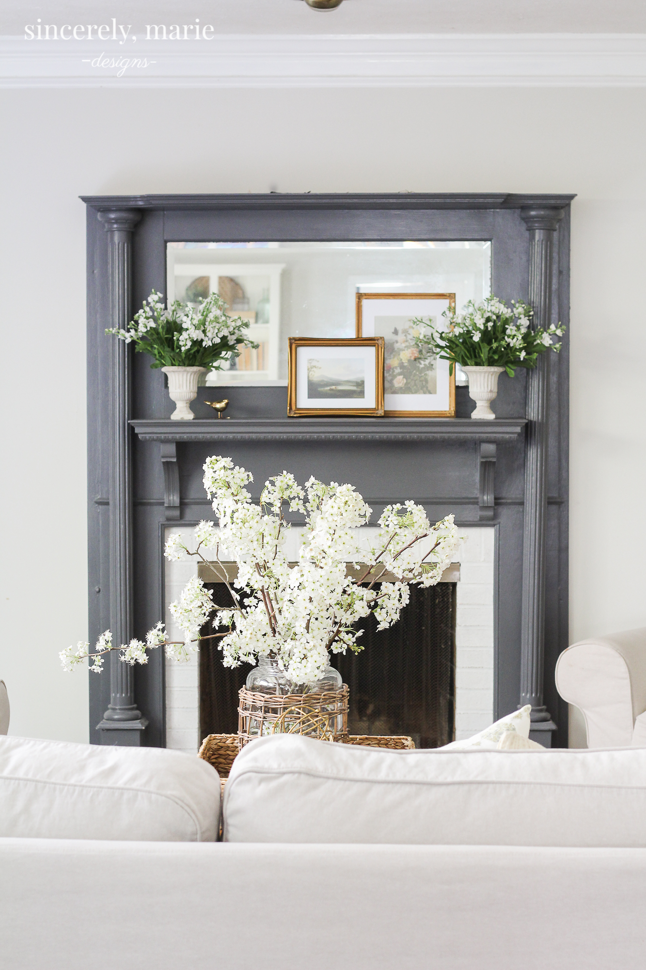 Simple & Classic Spring Mantel - Sincerely, Marie Designs