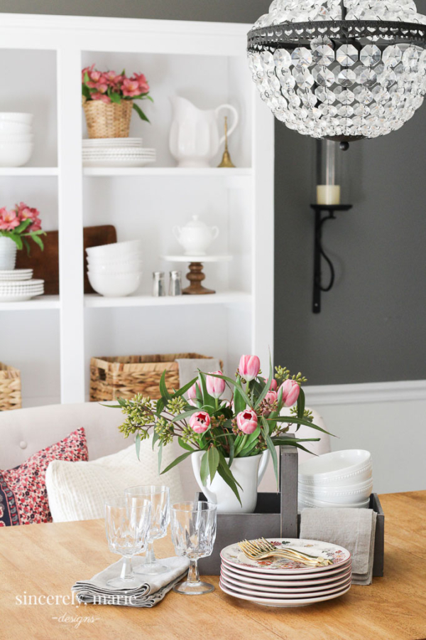 A Simple Spring Vignette with Tulips - Sincerely, Marie Designs