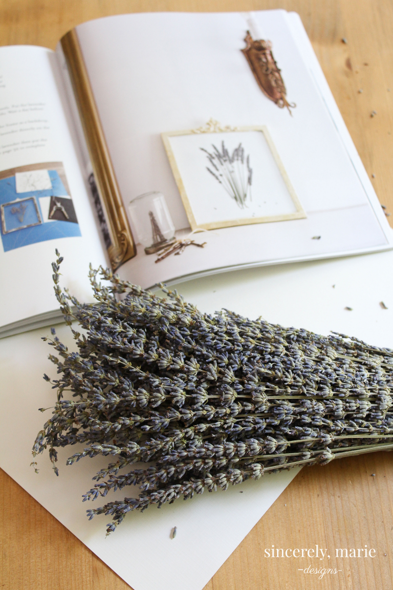 DIY Gold Leaf Frame with Pressed Lavender - Sincerely, Marie Designs