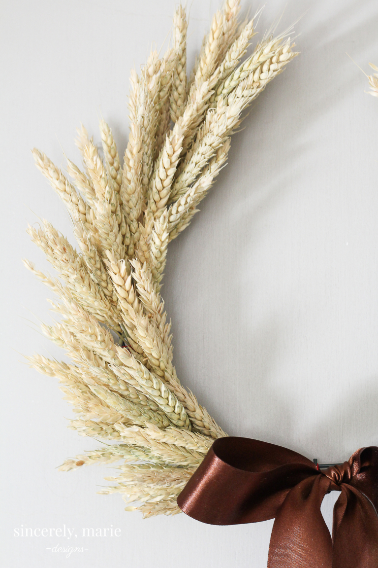 A DIY Wheat Wreath Tutorial - Sincerely, Marie Designs
