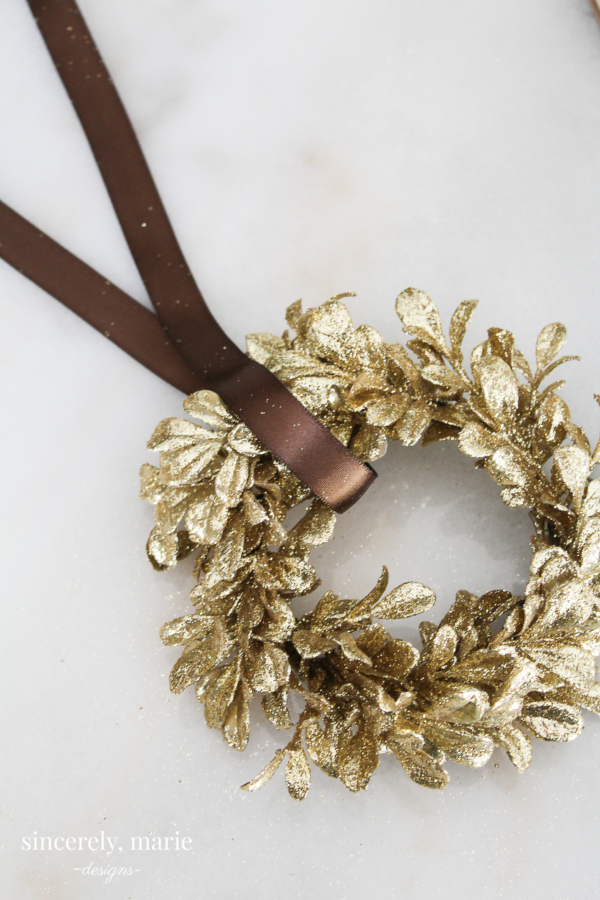 DIY Mini Gold Wreath Ornaments - Sincerely, Marie Designs
