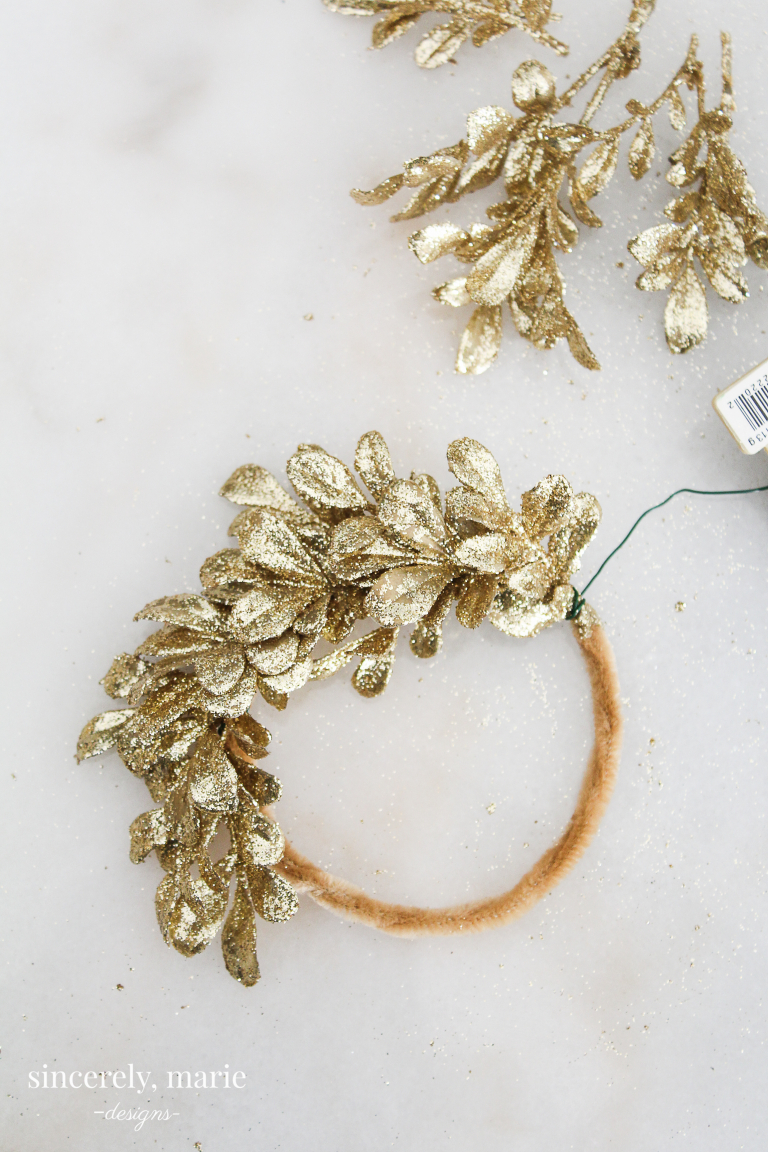 DIY Mini Gold Wreath Ornaments - Sincerely, Marie Designs