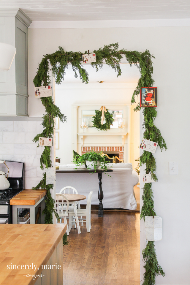 Decorating For Christmas with Fresh Greenery - Sincerely, Marie Designs