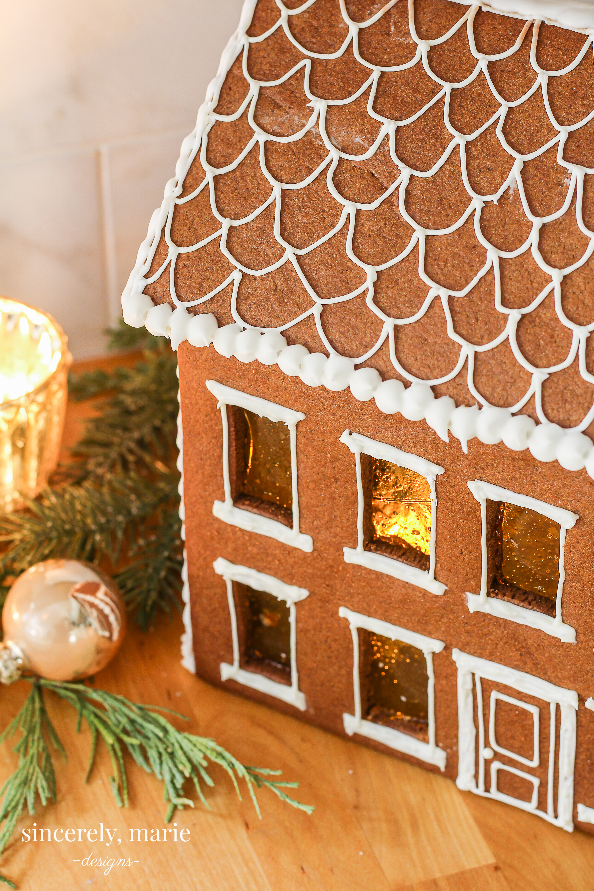 Homemade Colonial Gingerbread House -1-9 - Sincerely, Marie Designs