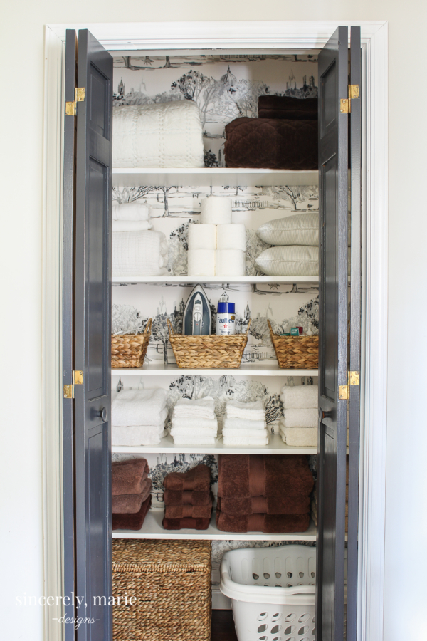 Our Quick Linen Closet Makeover - Sincerely, Marie Designs