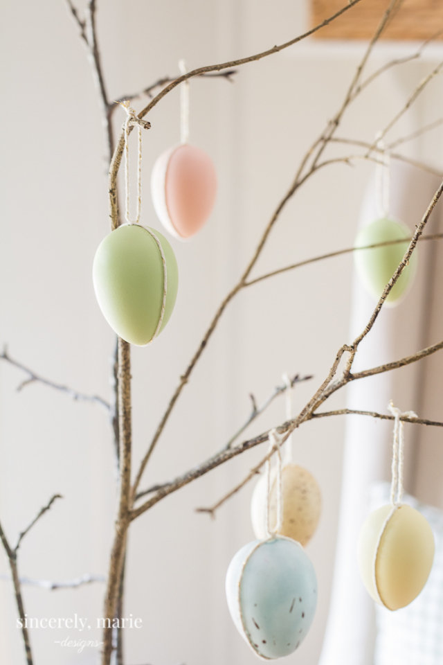 A Simple Hanging Egg Tree For Spring - Sincerely, Marie Designs