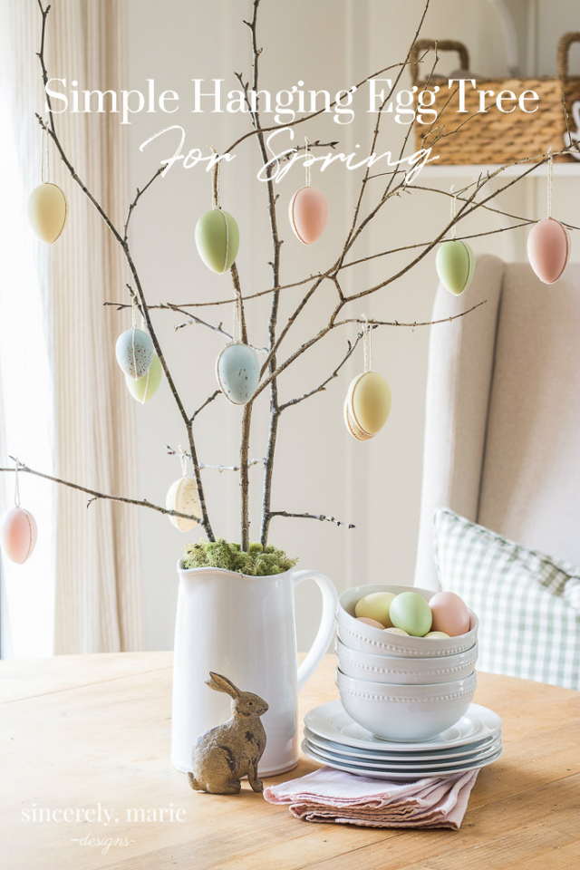 A Simple Hanging Egg Tree For Spring - Sincerely, Marie Designs