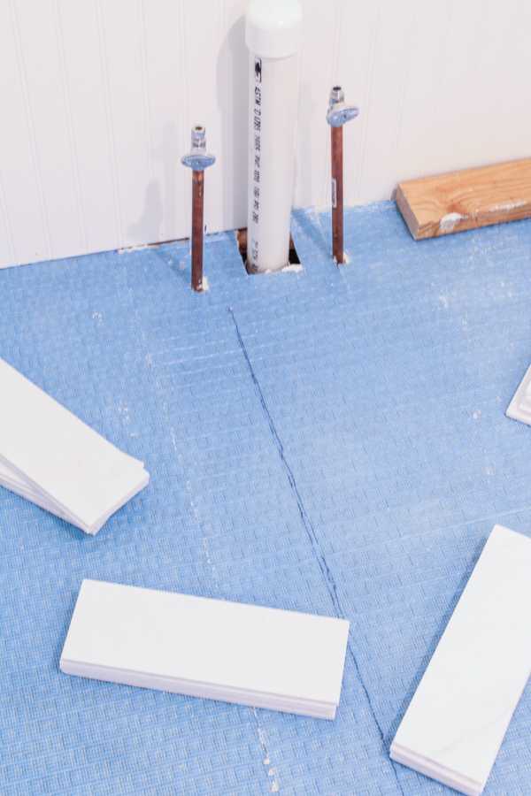 How-To Install Herringbone Tile & The Home Stretch - Sincerely, Marie ...