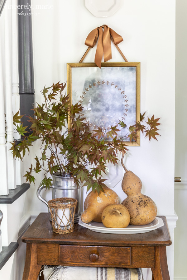 DIY Vintage Wreath Mirror For Fall-1-16 - Sincerely, Marie Designs