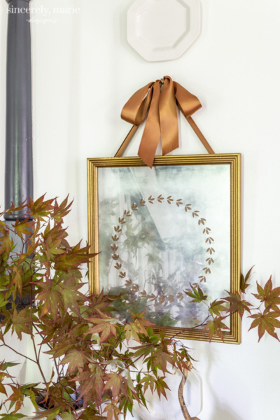DIY Vintage Wreath Mirror For Fall - Sincerely, Marie Designs