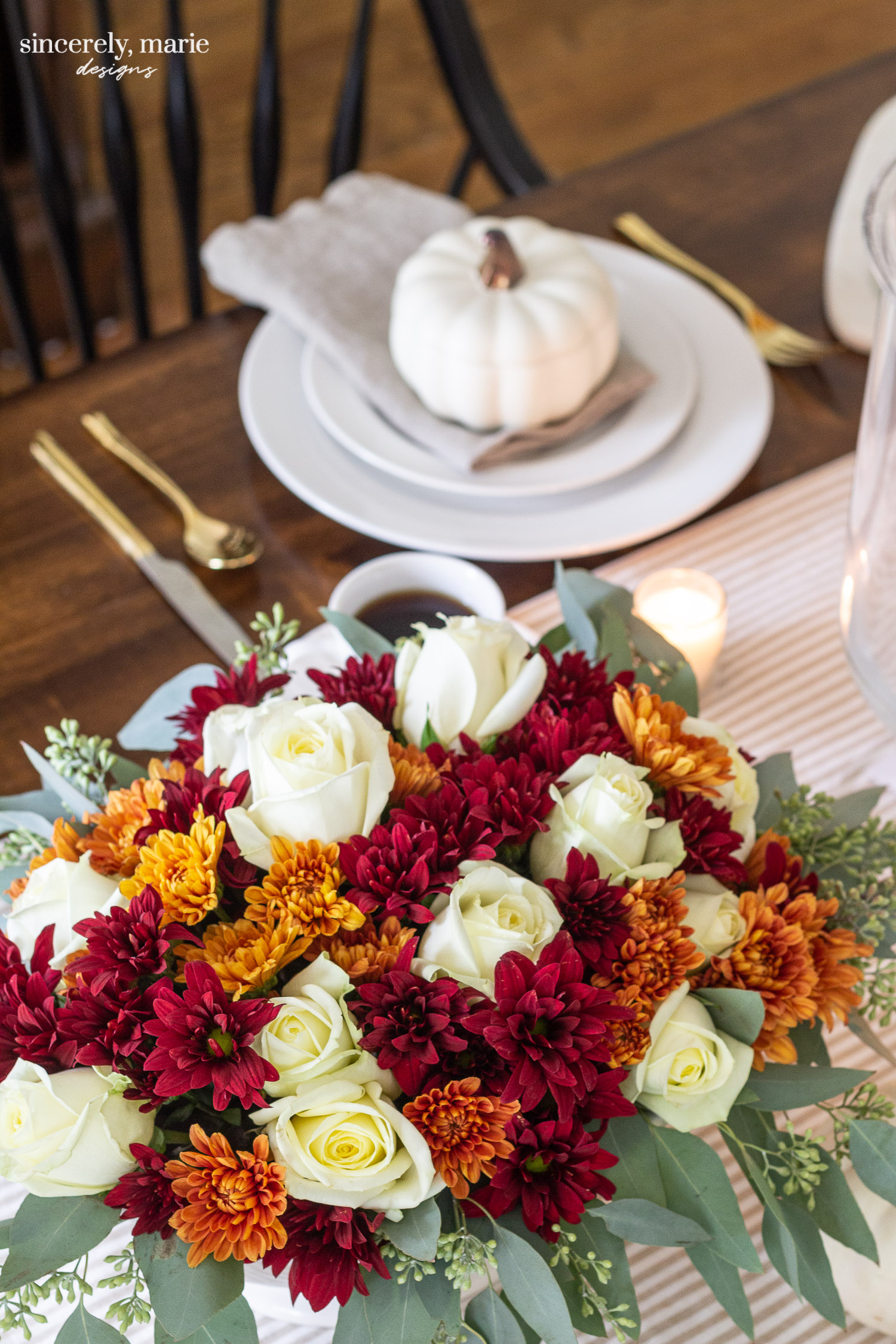 Warm & Traditional Fall Brunch Tablescape - Sincerely, Marie Designs