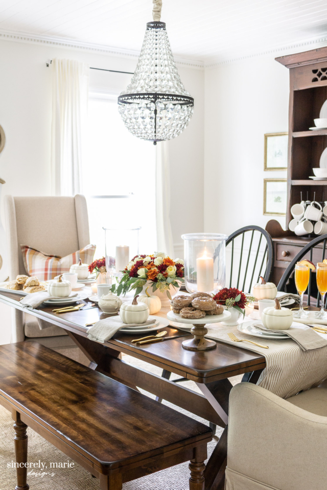 Warm & Traditional Fall Brunch Tablescape - Sincerely, Marie Designs