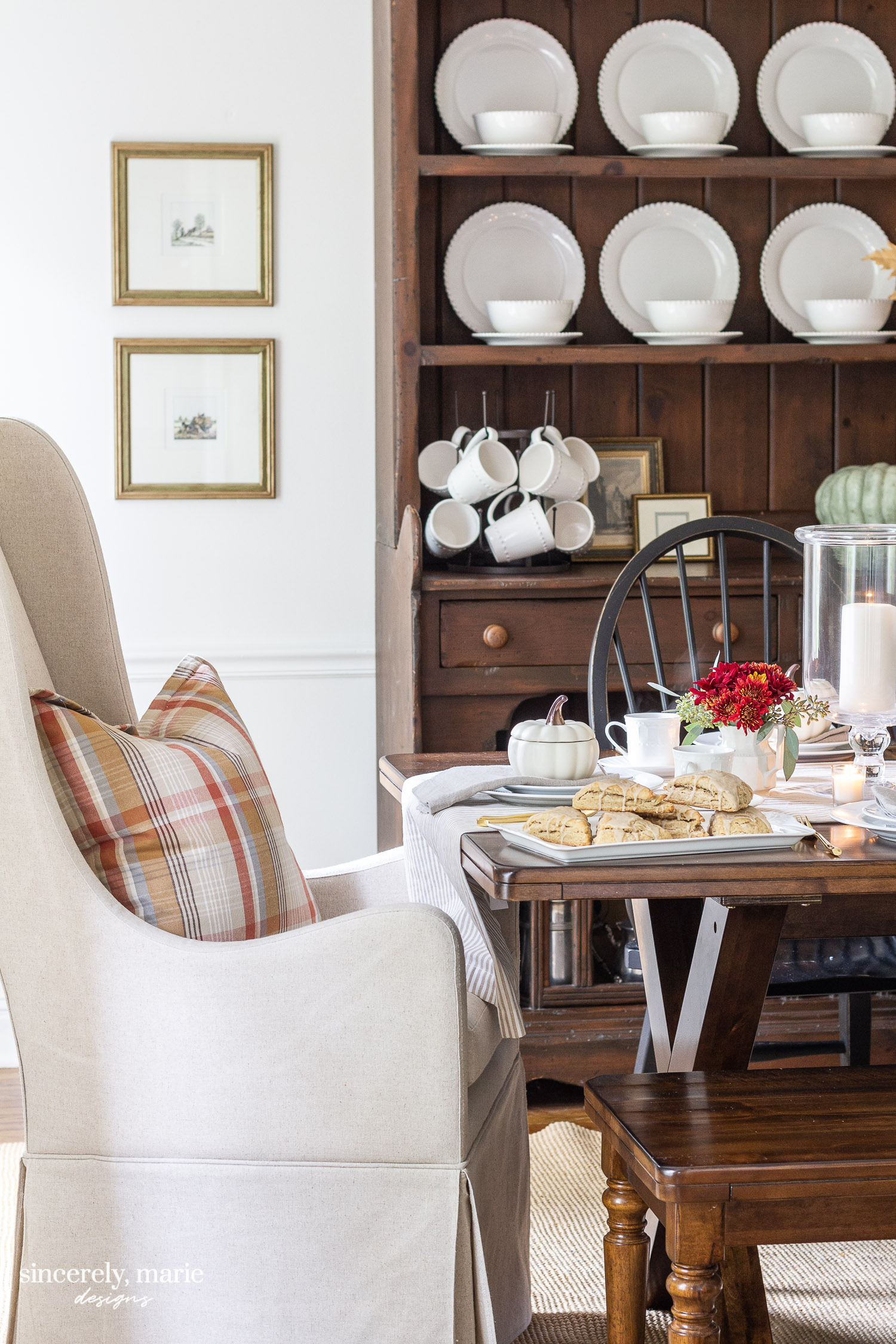 Warm & Traditional Fall Brunch Tablescape - Sincerely, Marie Designs