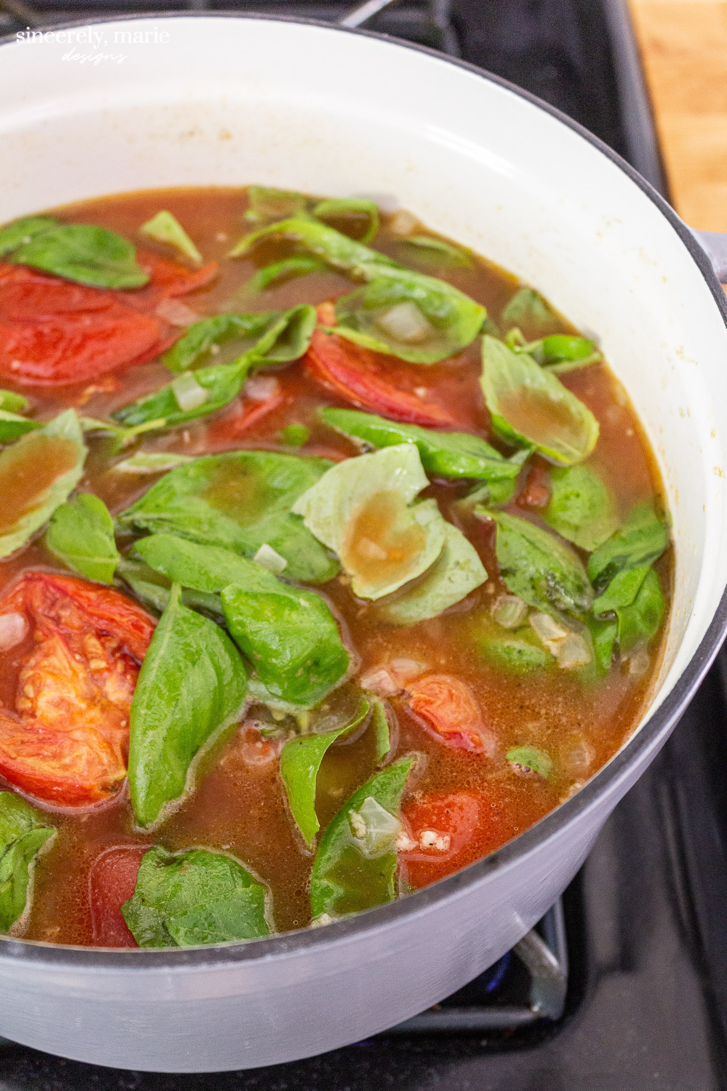 Classic Homemade Tomato Basil Soup - Sincerely, Marie Designs