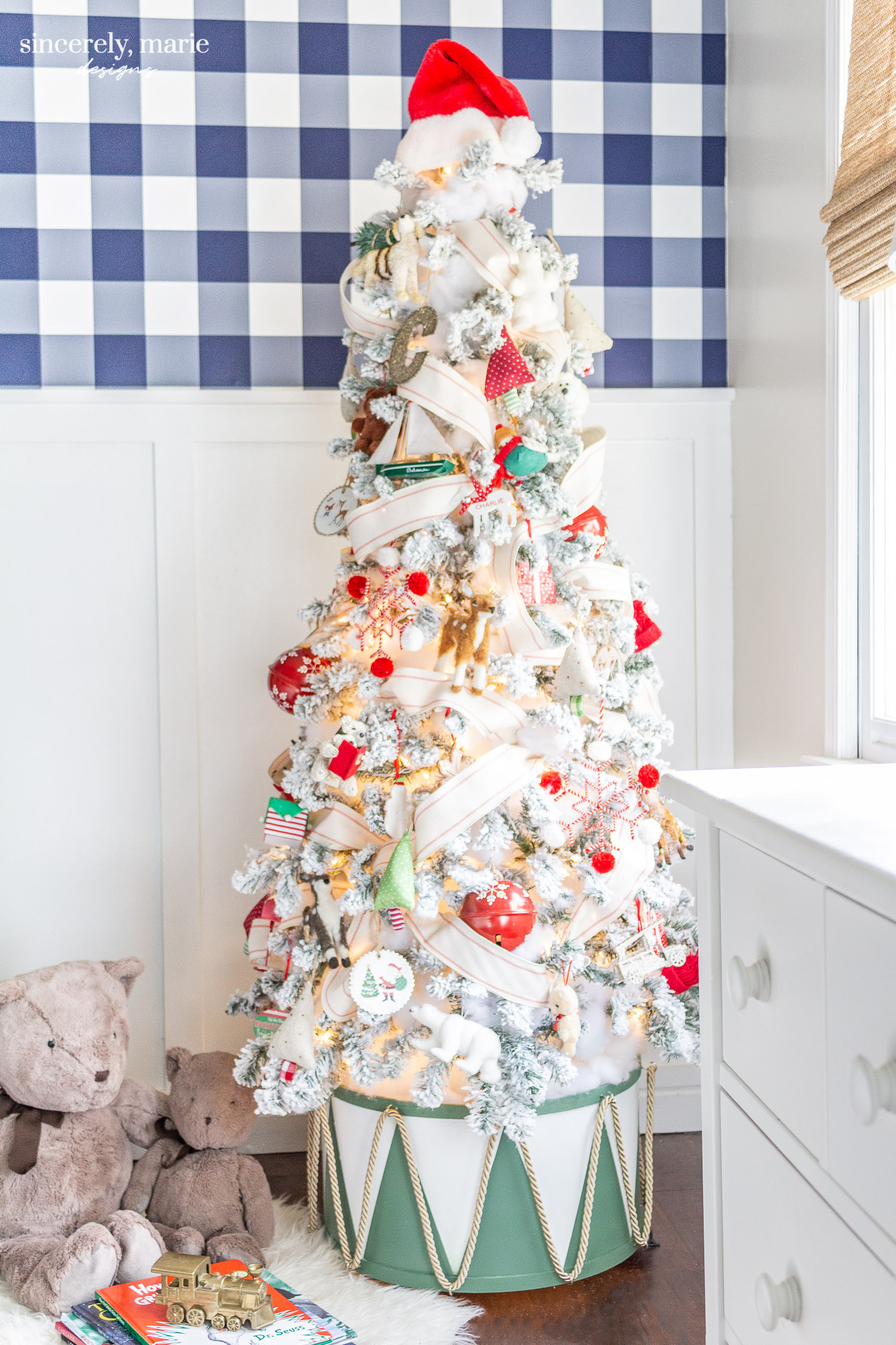 DIY Drum Christmas Tree Collar - Sincerely, Marie Designs