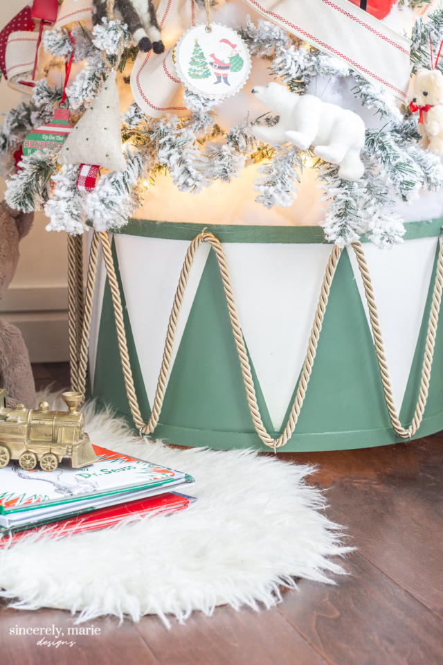 DIY Drum Christmas Tree Collar - Sincerely, Marie Designs