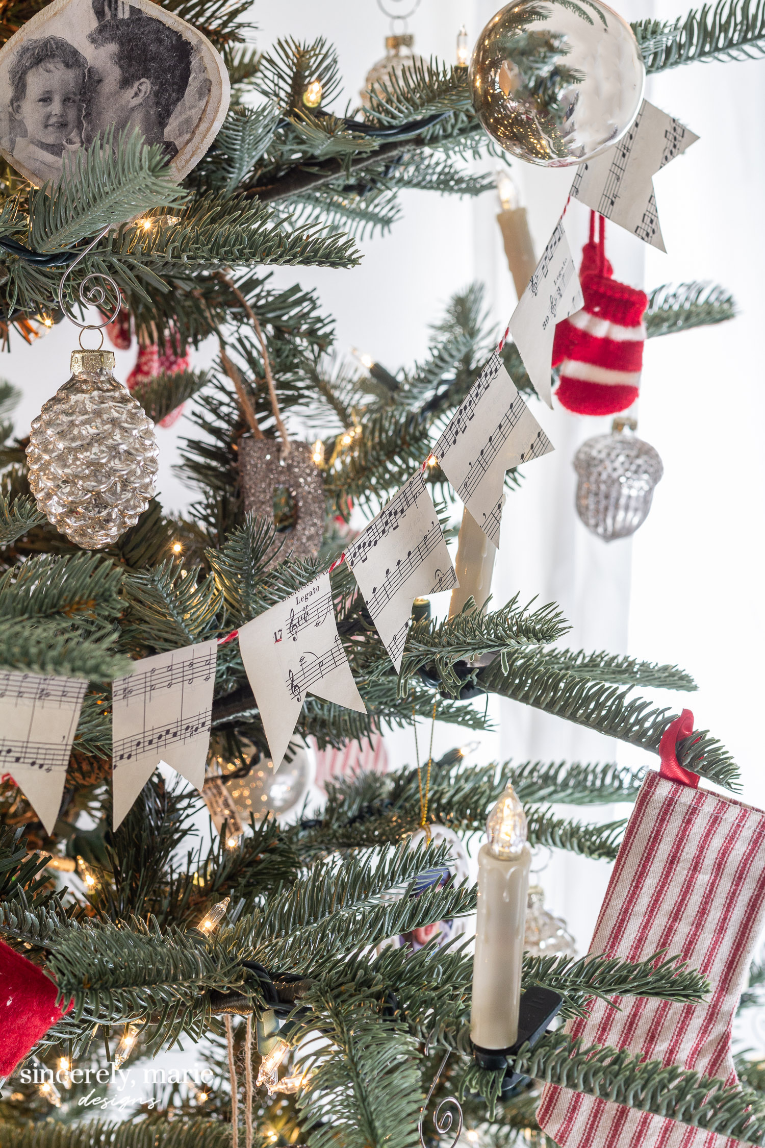 Our Bedroom's Old Fashioned Christmas Tree - Sincerely, Marie Designs