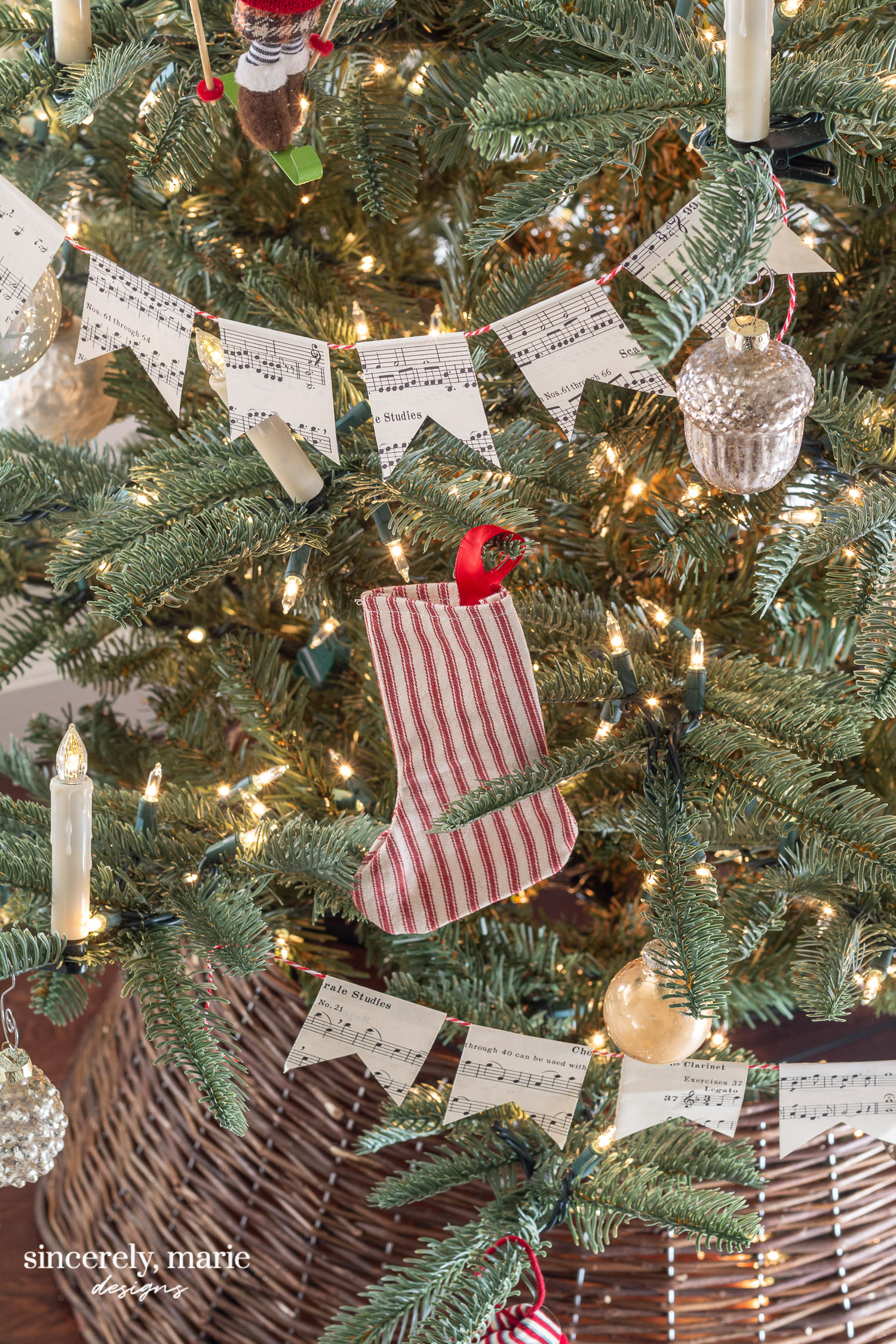 Our Bedroom's Old Fashioned Christmas Tree - Sincerely, Marie Designs