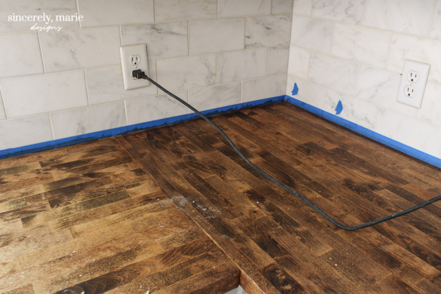 How To Refinish Butcher Block Countertops - Sincerely, Marie Designs