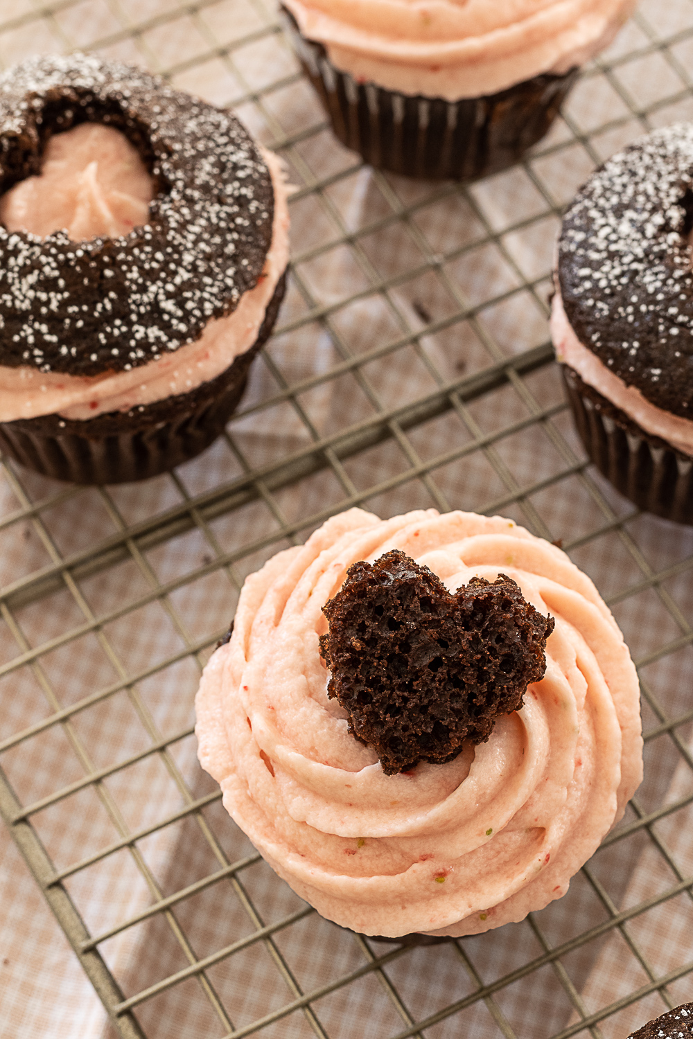 Strawberry & Chocolate Heart Cupcakes - Sincerely, Marie Designs