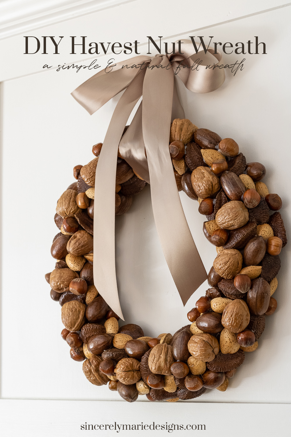 DIY Harvest Nut Wreath - Sincerely, Marie Designs