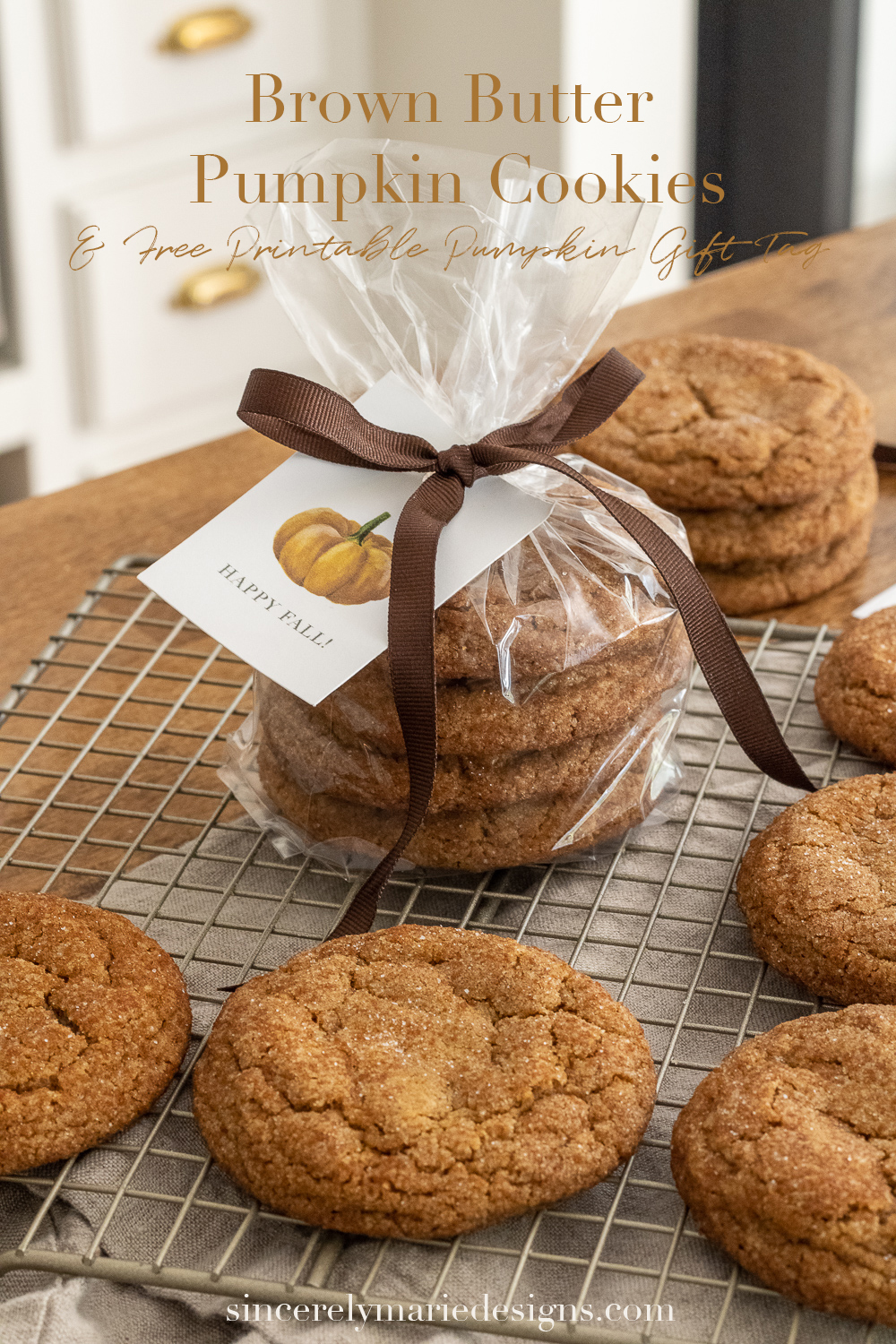 Brown Butter Pumpkin Cookies + Free Printable Pumpkin Gift Tag ...