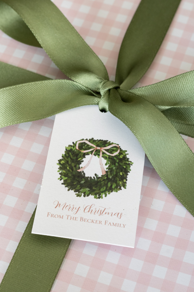 Classic Christmas Wreath Customizable Gift Tags - Sincerely, Marie Designs