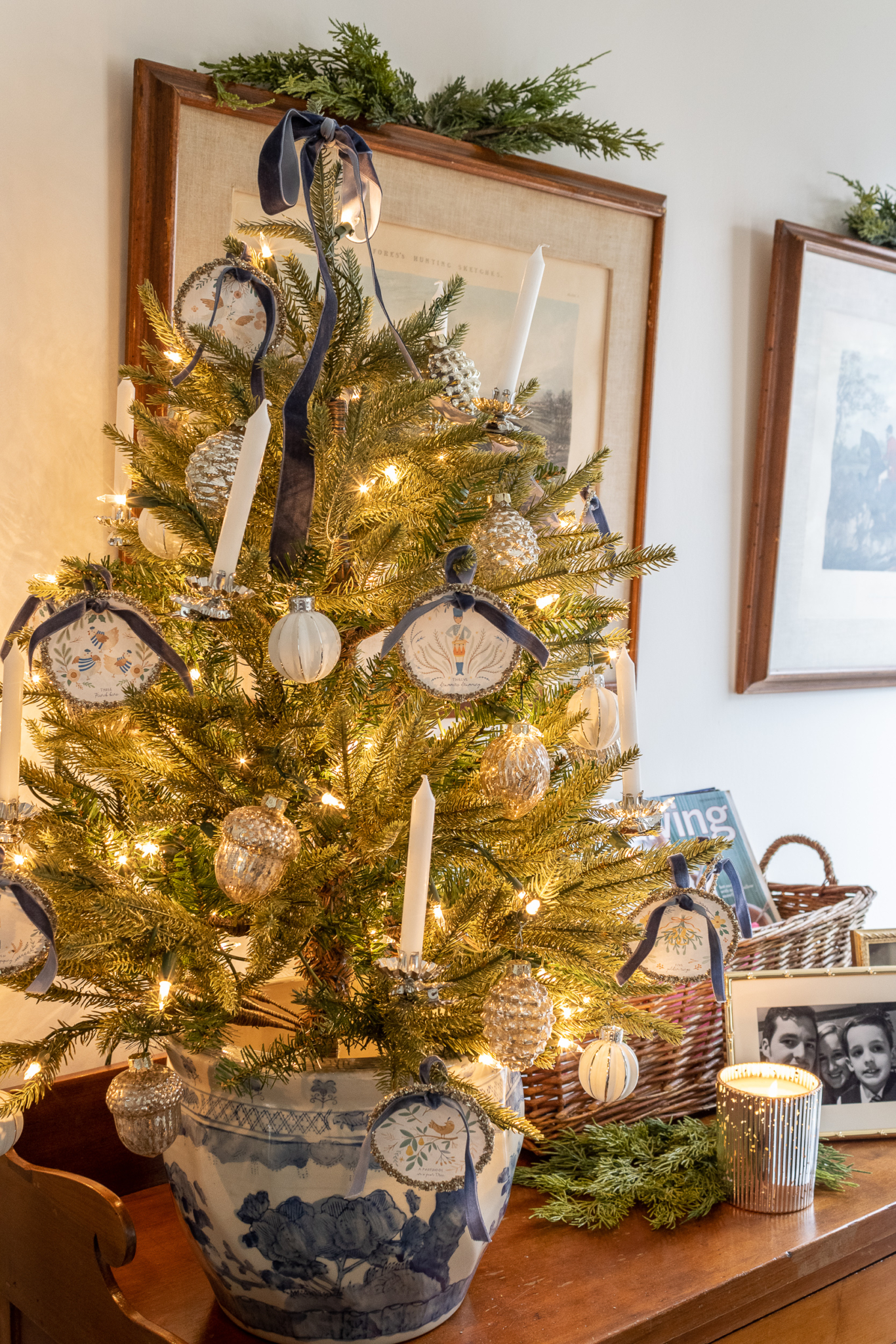 Tabletop Tree With Our 12 Days of Christmas Printable Ornaments ...