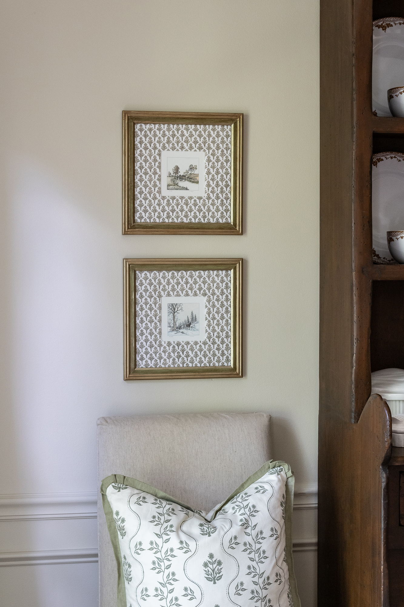 Custom Fabric Picture Frame Mats + Free Botanical Prints - Sincerely ...